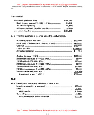Solution Manual for Advanced Accounting, 15e Joe Ben Hoyle, Thomas ...