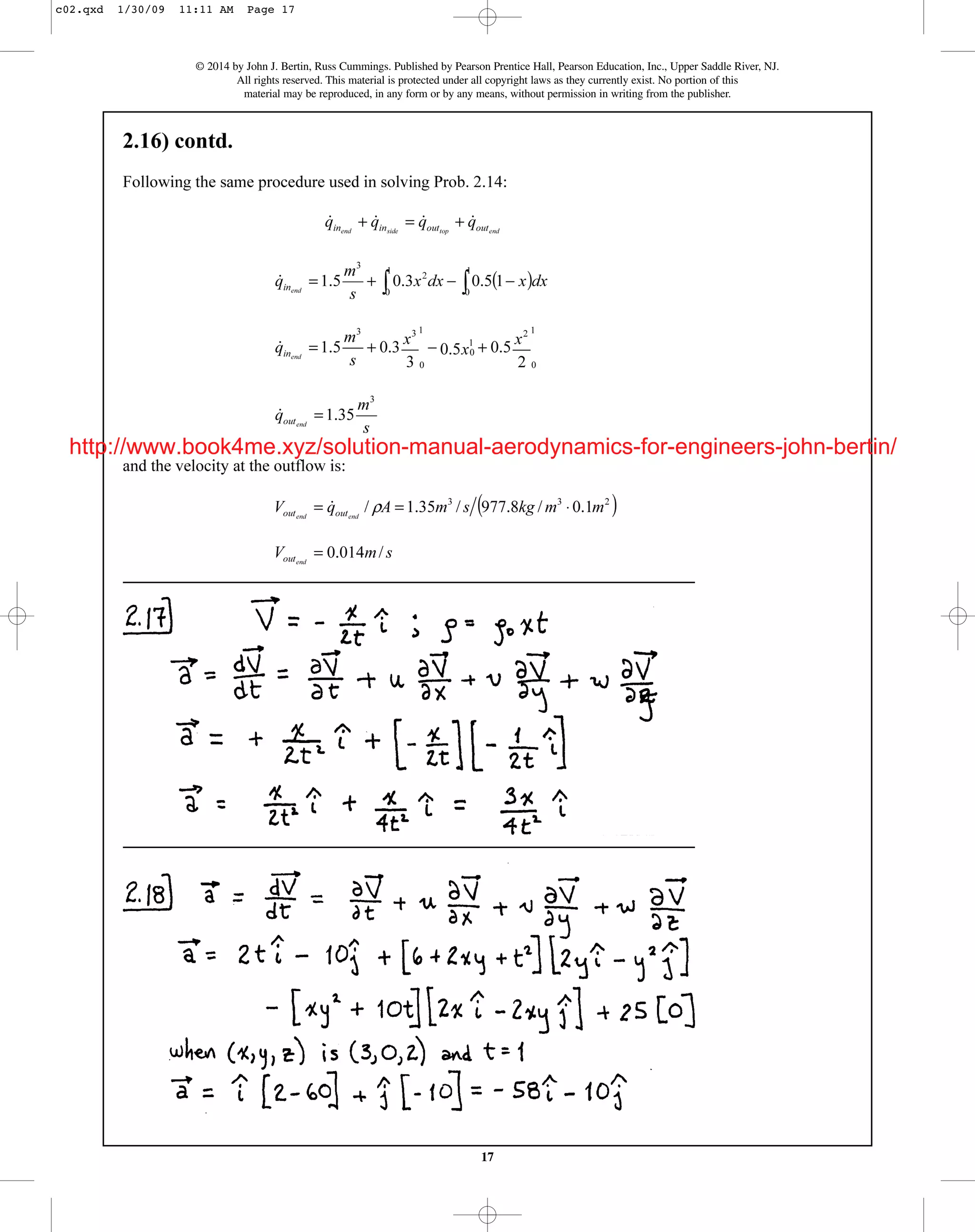 Solution manual for aerodynamics for engineers 6th edition john bertin ...