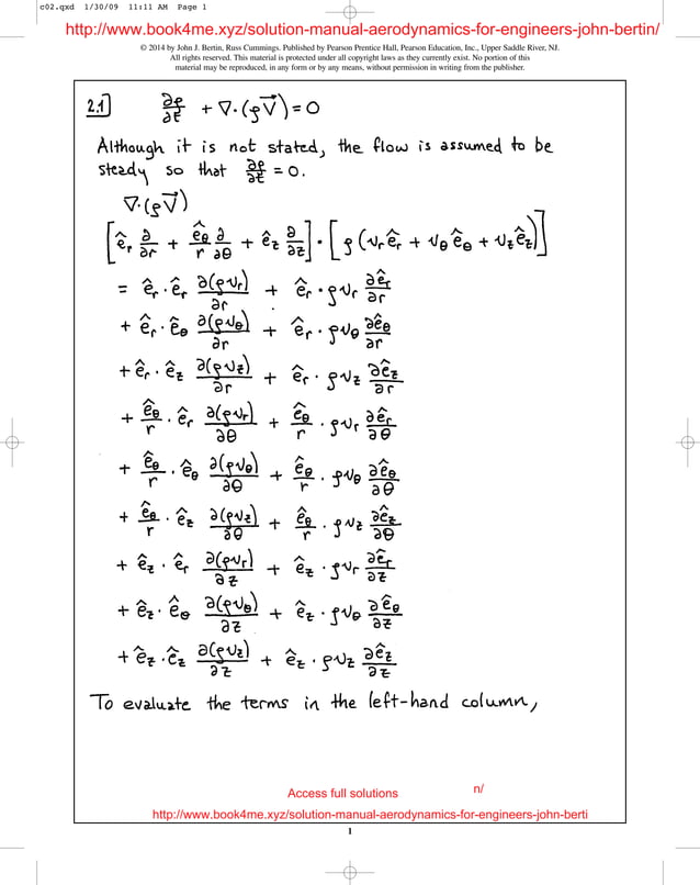 Solution manual for aerodynamics for engineers 6th edition john bertin ...