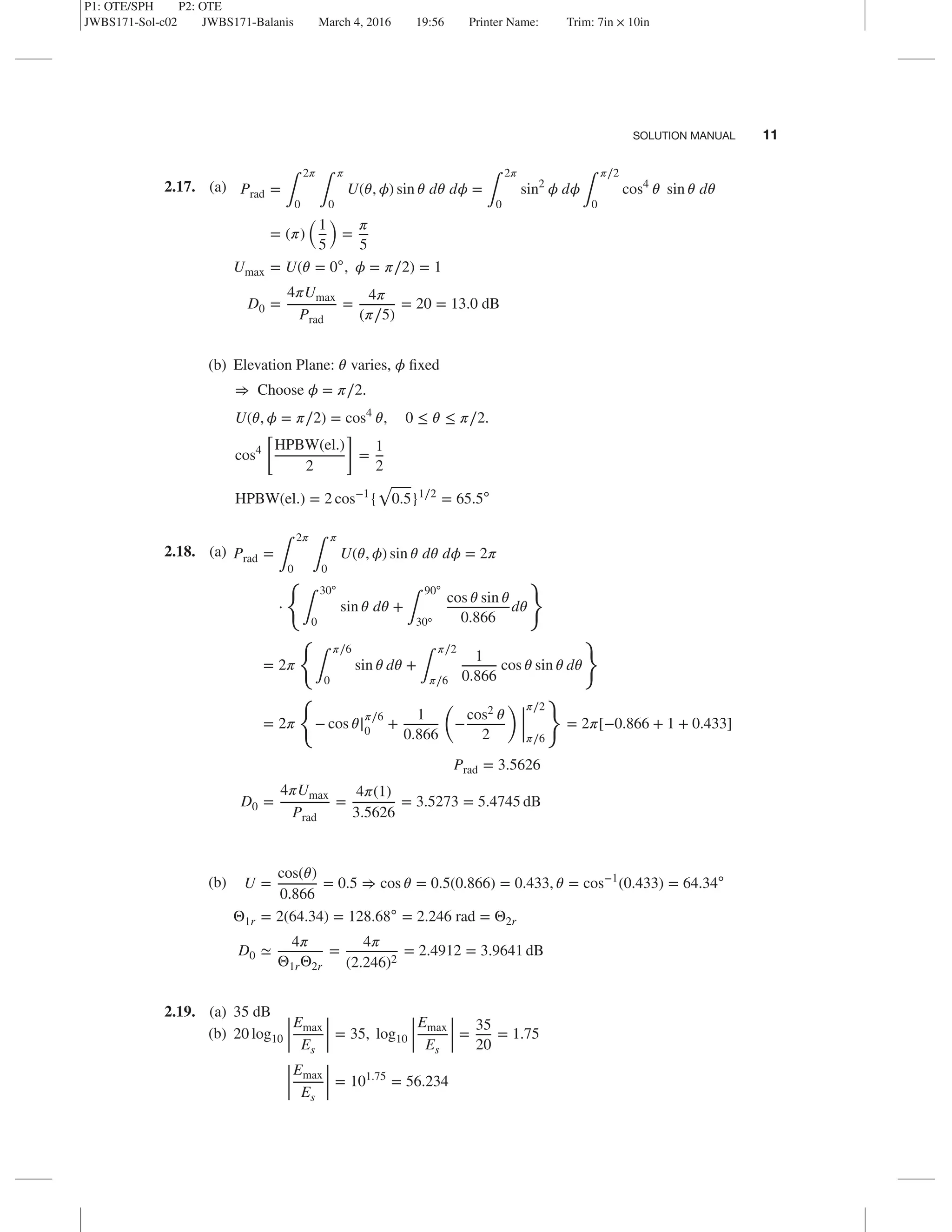 Solutions for Problems in Antenna Theory (4th Edition) by Constantine ...