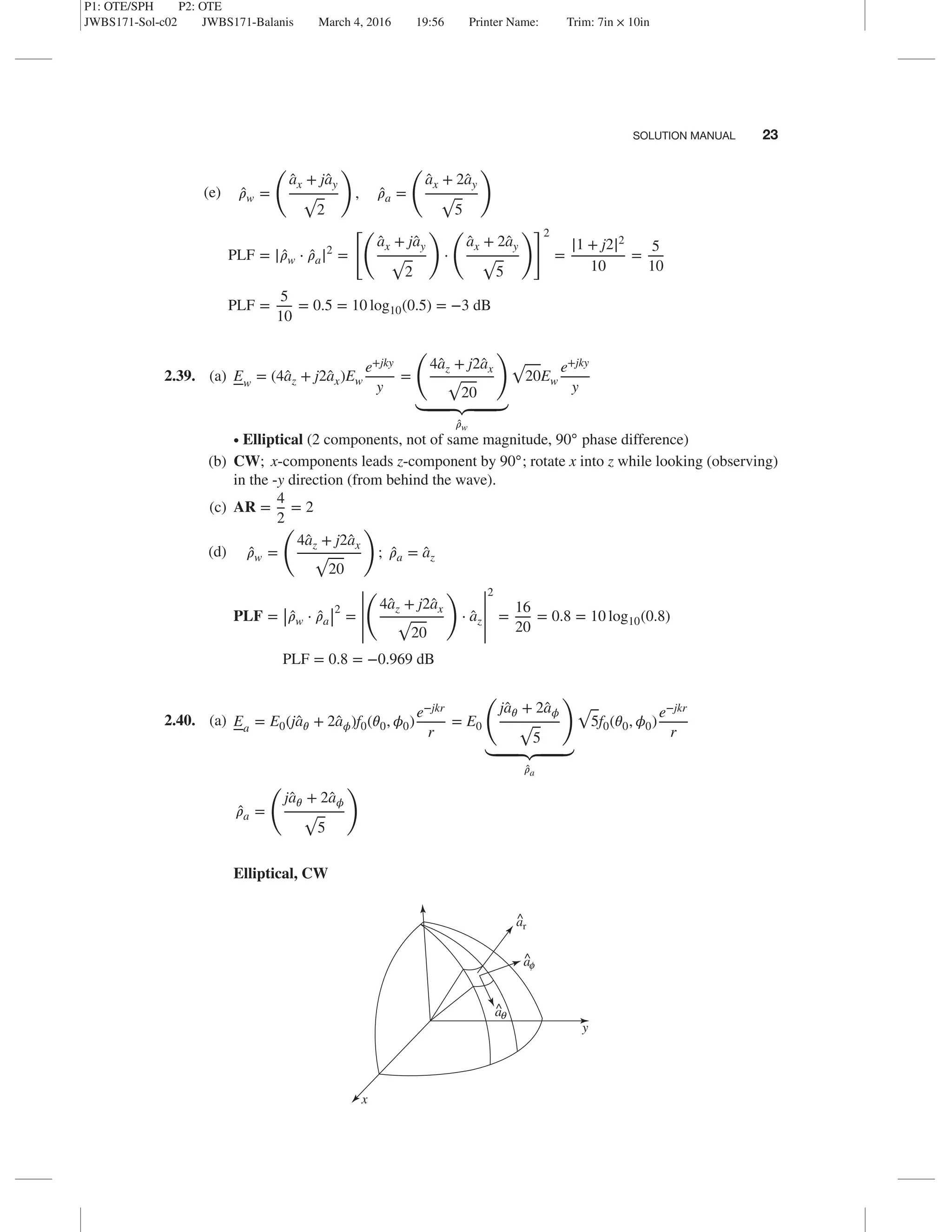 Solutions for Problems in Antenna Theory (4th Edition) by Constantine ...