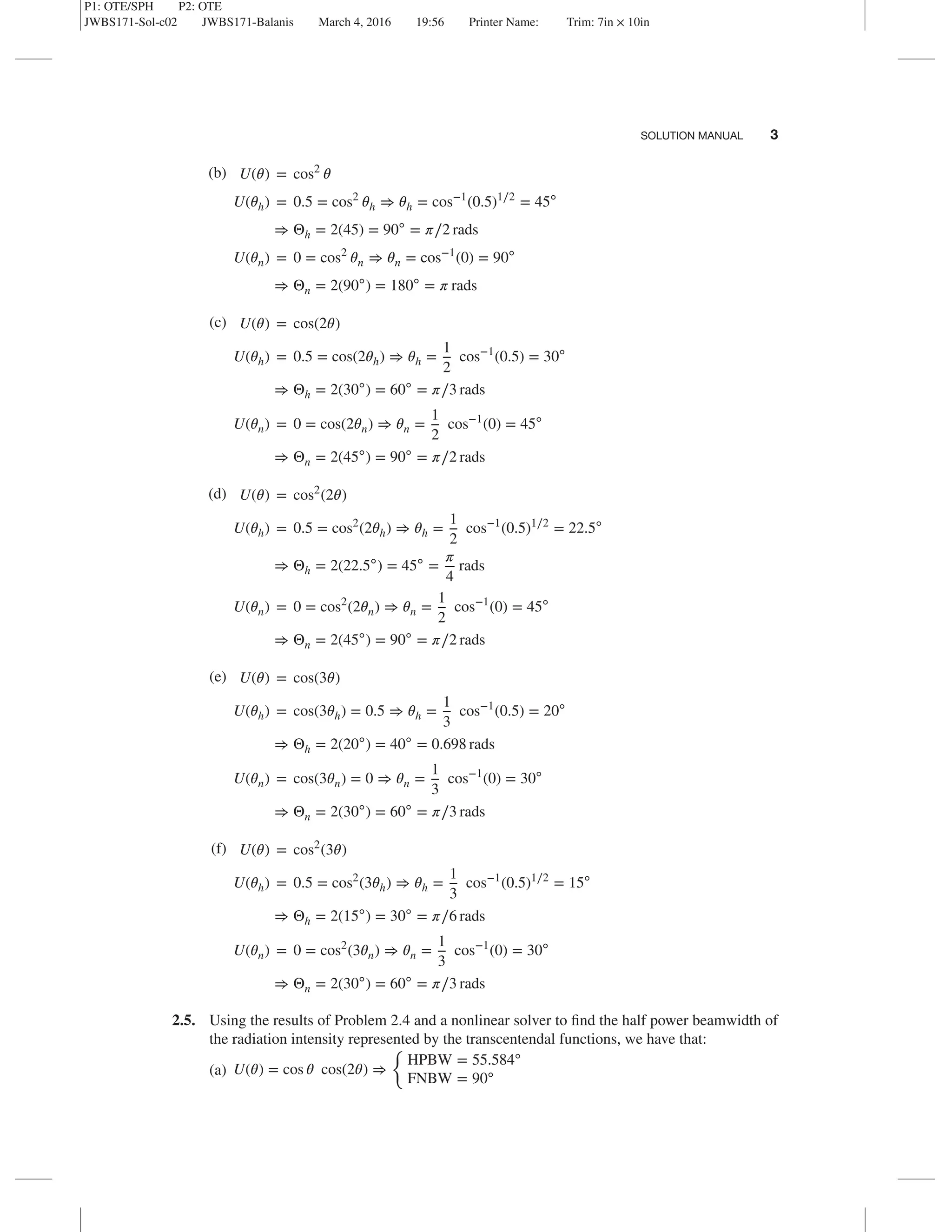 Solutions for Problems in Antenna Theory (4th Edition) by Constantine Balanis | PDF