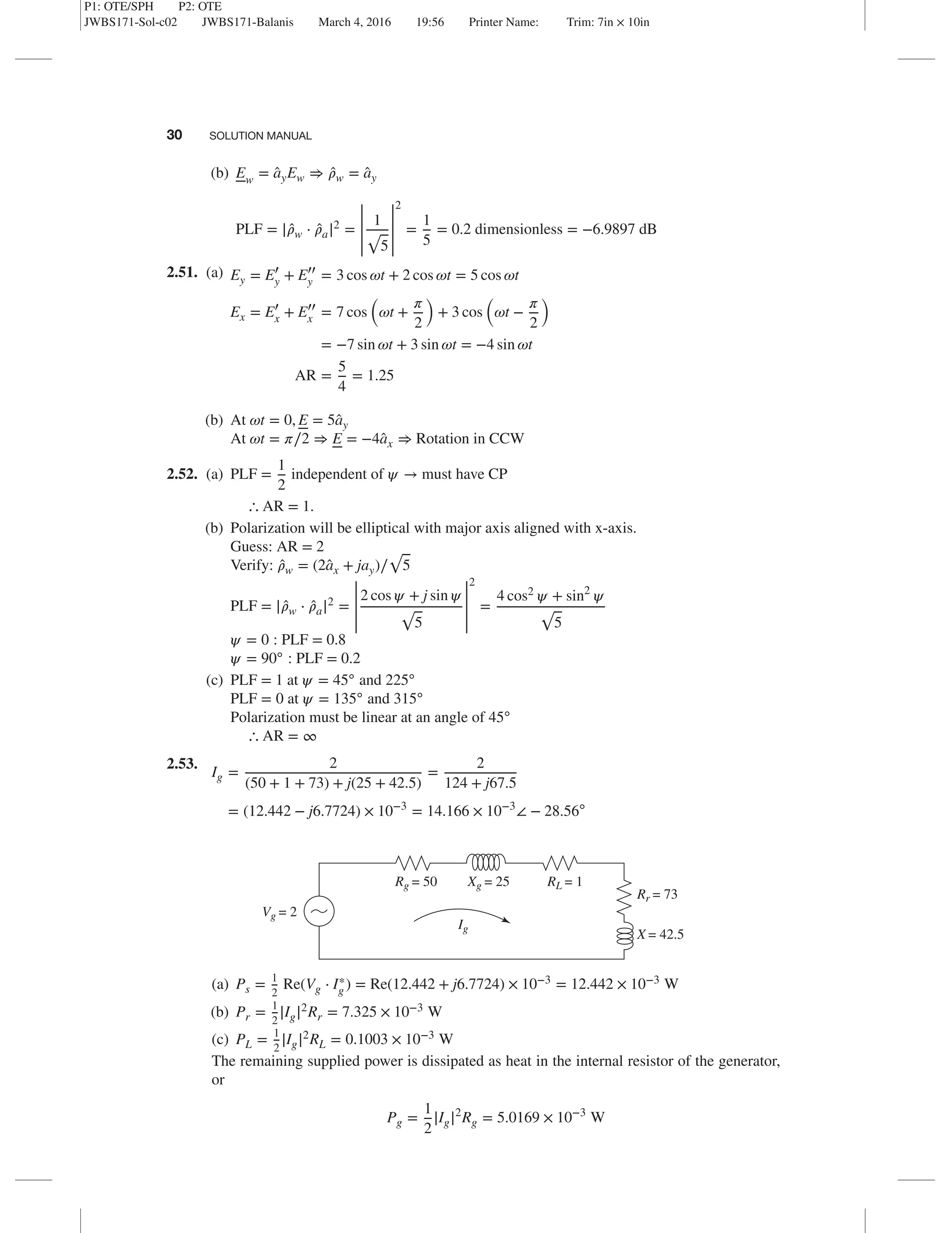 Solutions for Problems in Antenna Theory (4th Edition) by Constantine Balanis | PDF