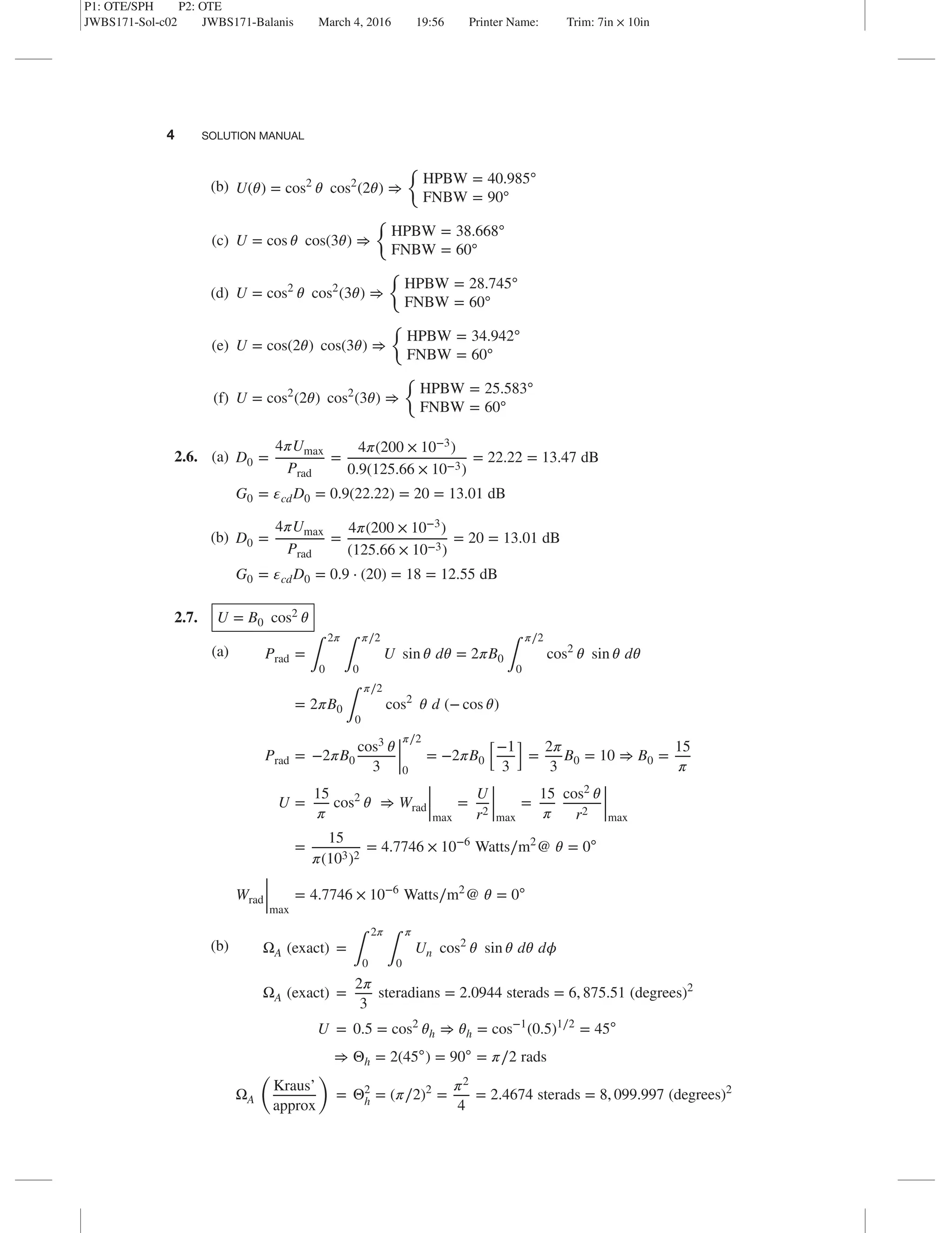Solutions for Problems in Antenna Theory (4th Edition) by Constantine ...