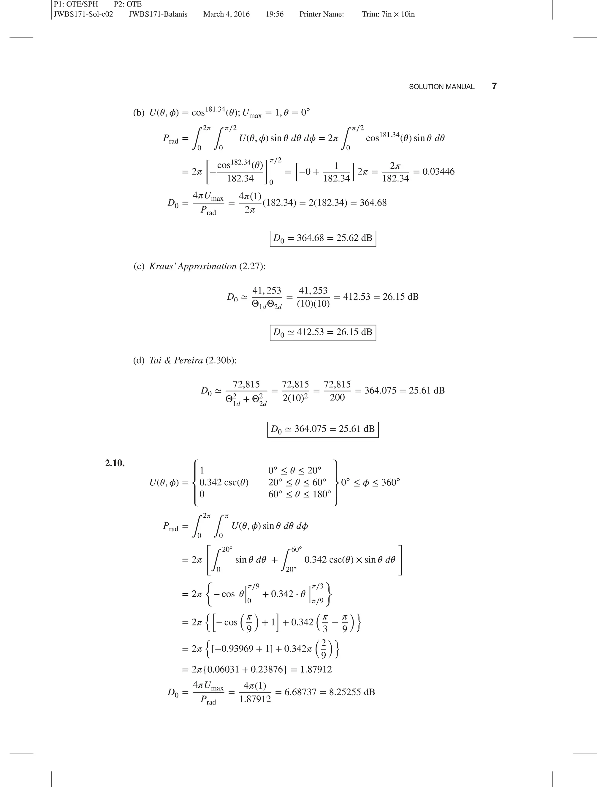 Solutions for Problems in Antenna Theory (4th Edition) by Constantine Balanis | PDF