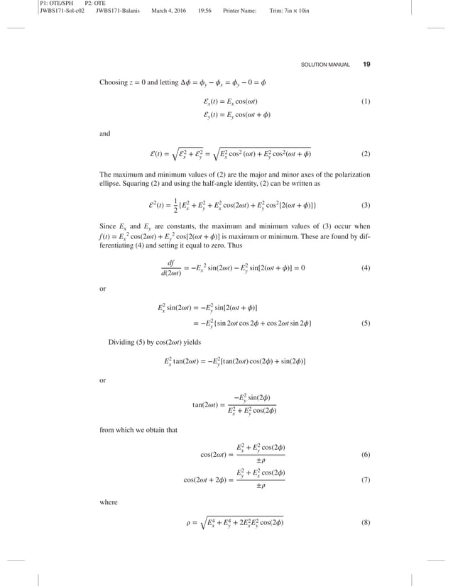 Solutions For Problems In Antenna Theory 4th Edition By Constantine Balanis Pdf