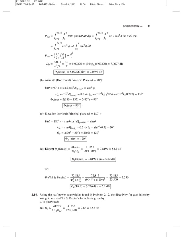Solutions for Problems in Antenna Theory (4th Edition) by Constantine ...