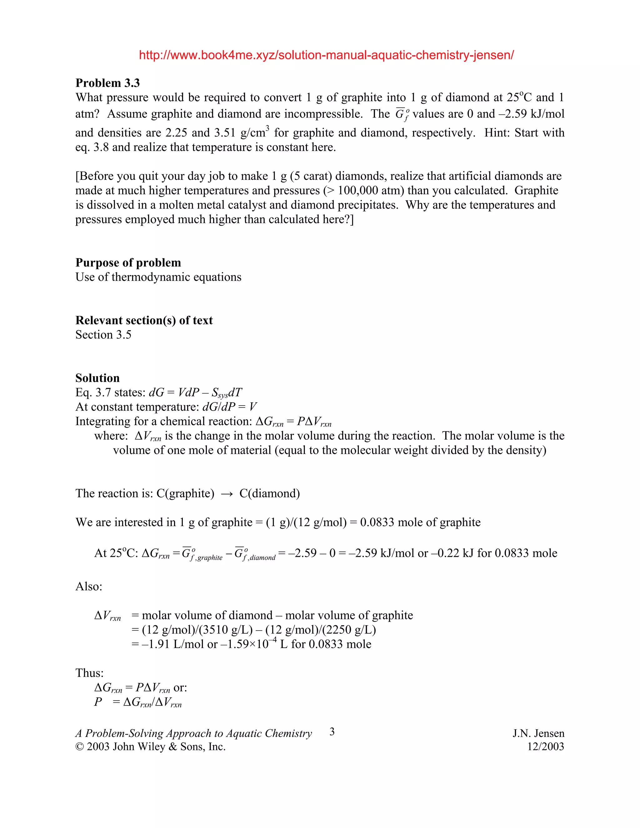 Solution Manual for A Problem-Solving Approach to Aquatic Chemistry – James Jensen | PDF