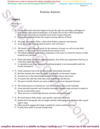 Answers to Exercises in Concise Introduction to Logic 13th Edition by Hurley & Watson | PDF