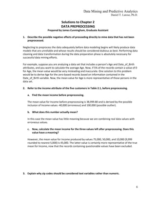 Solutions for Problems in Data Mining and Predictive Analytics, 2nd Edition by Larose | PDF