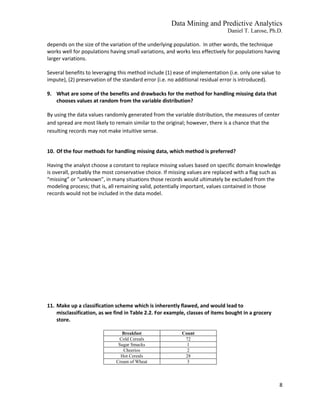 Solutions for Problems in Data Mining and Predictive Analytics, 2nd Edition by Larose | PDF
