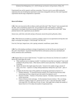 Solutions for Exercises in Design and Analysis of Experiments, 10th ...