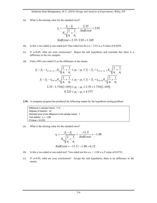 Solutions for Exercises in Design and Analysis of Experiments, 10th ...