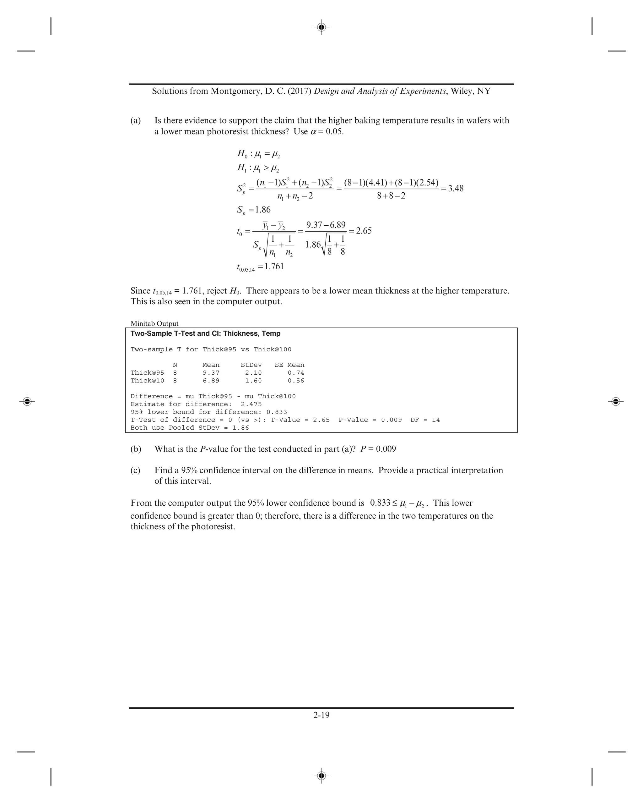 Solution manual for design and analysis of experiments 9th edition douglas c. montgomery | PDF