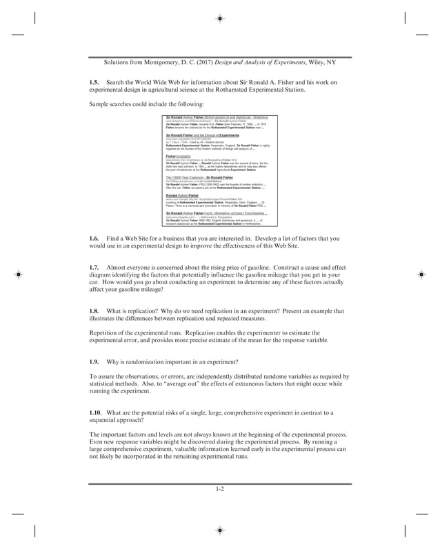 Solution manual for design and analysis of experiments 9th edition douglas c. montgomery | PDF ...