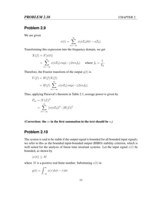 Solutions for Problems in Digital Communication Systems by Haykin | PDF