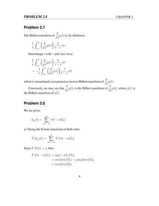 Solutions for Problems in Digital Communication Systems by Haykin | PDF