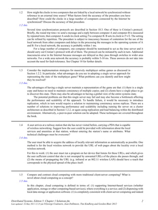 Solutions for Exercises: Distributed Systems 5th Edition by Coulouris ...