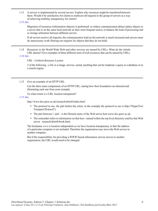 Solutions for Exercises: Distributed Systems 5th Edition by Coulouris ...
