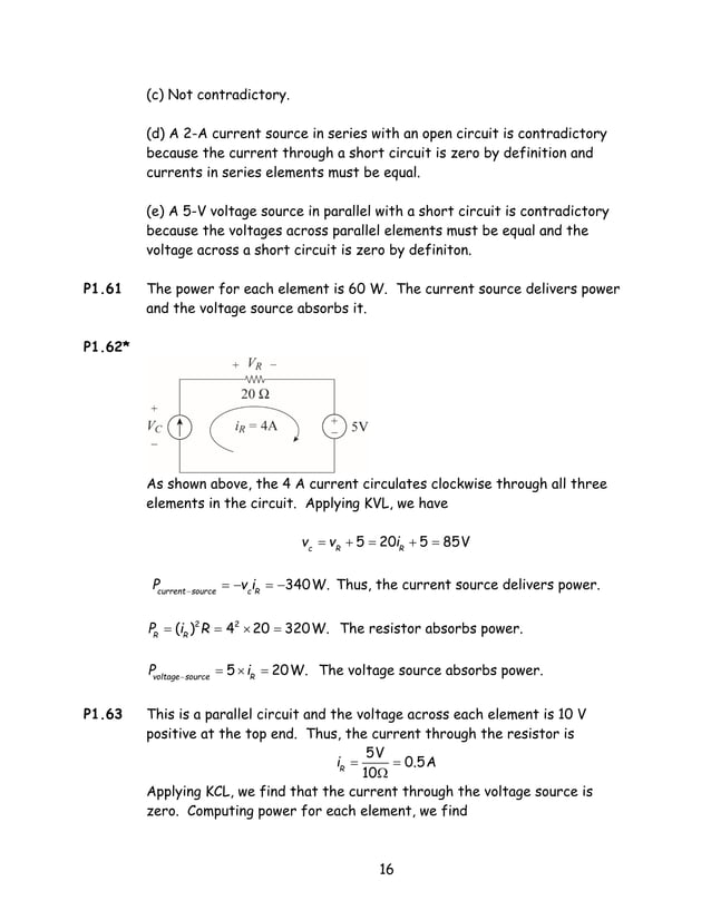 Solutions for Electrical Engineering, 7th Edition by Allan Hambley | PDF | Chemistry | Science