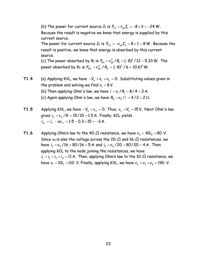 Solutions for Electrical Engineering, 7th Edition by Allan Hambley | PDF | Chemistry | Science