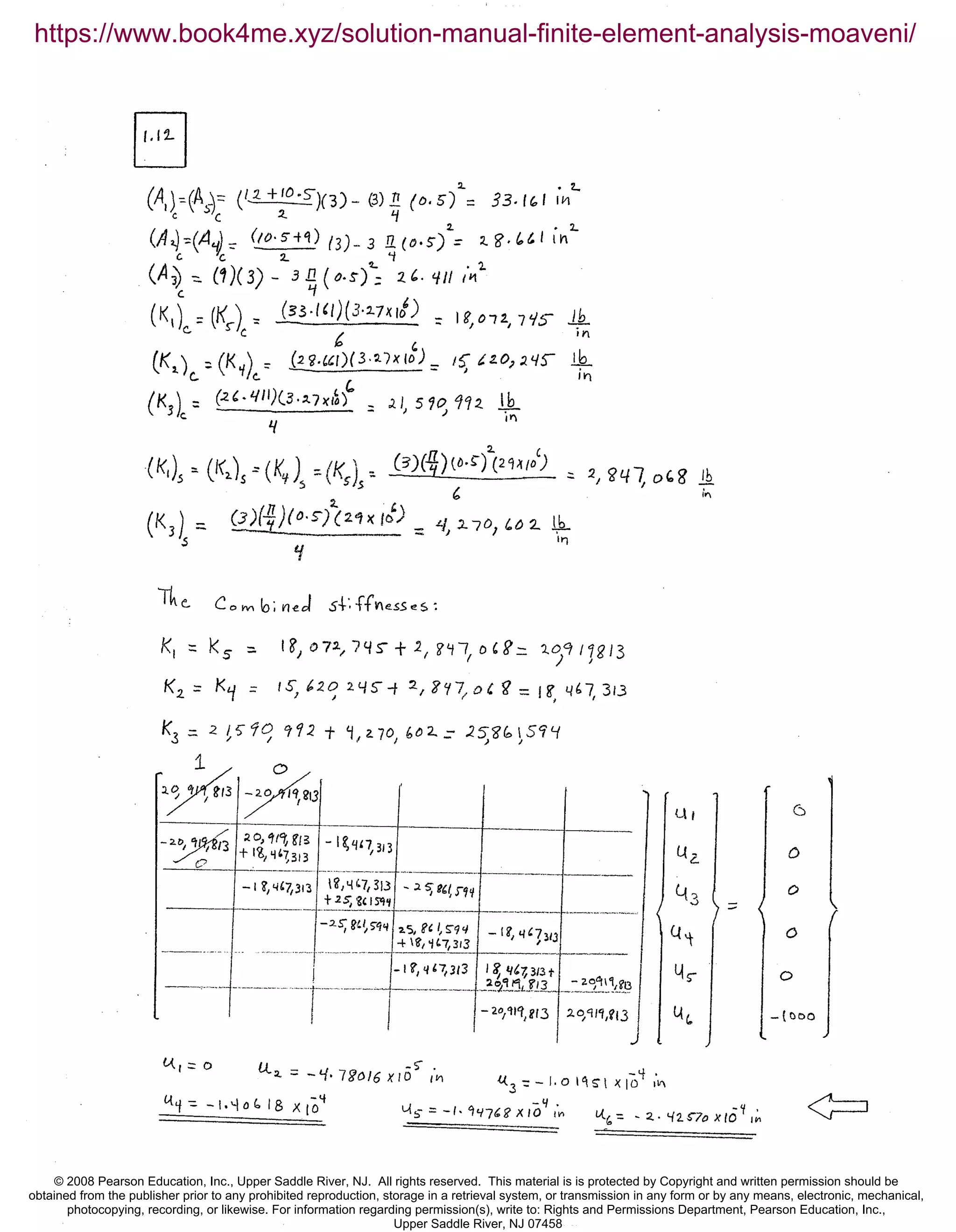 Solution Manual for Finite Element Analysis 3rd edition– Saeed Moaveni | PDF