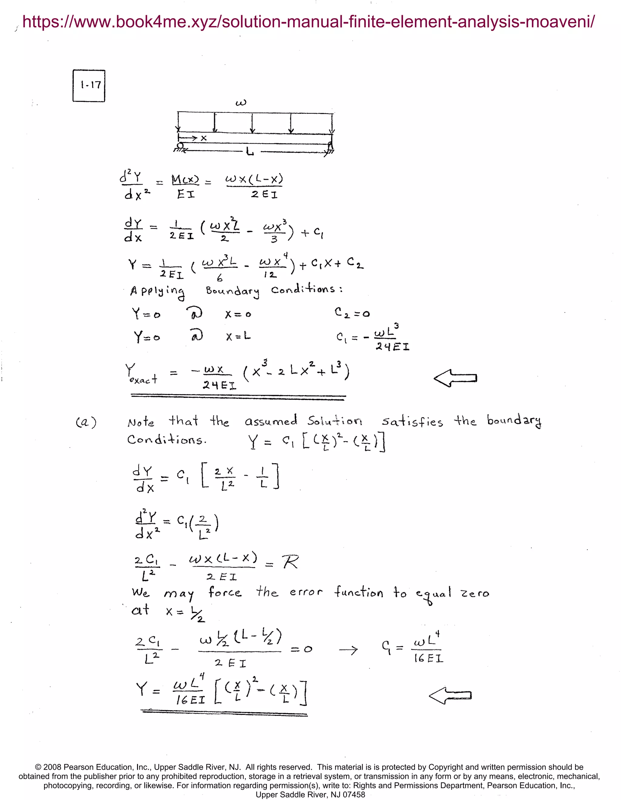 Solution Manual for Finite Element Analysis 3rd edition– Saeed Moaveni | PDF