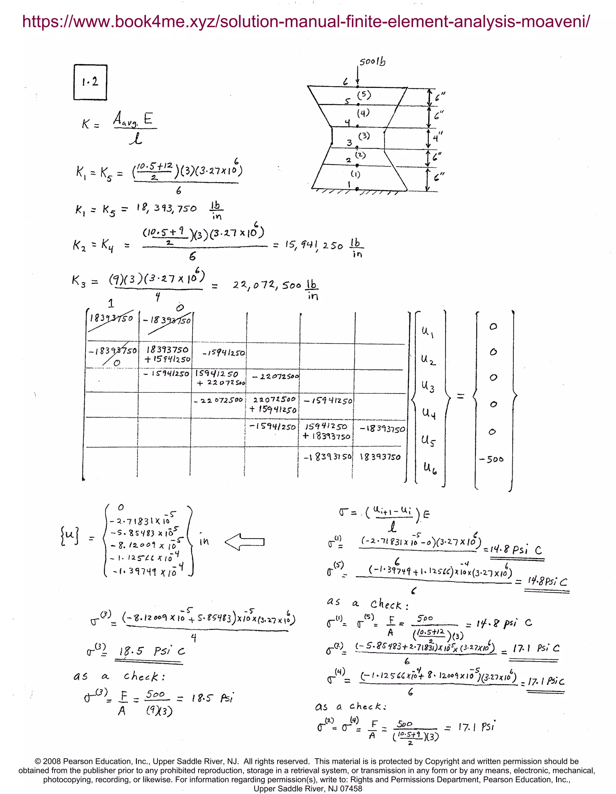 Solution Manual for Finite Element Analysis 3rd edition– Saeed Moaveni | PDF