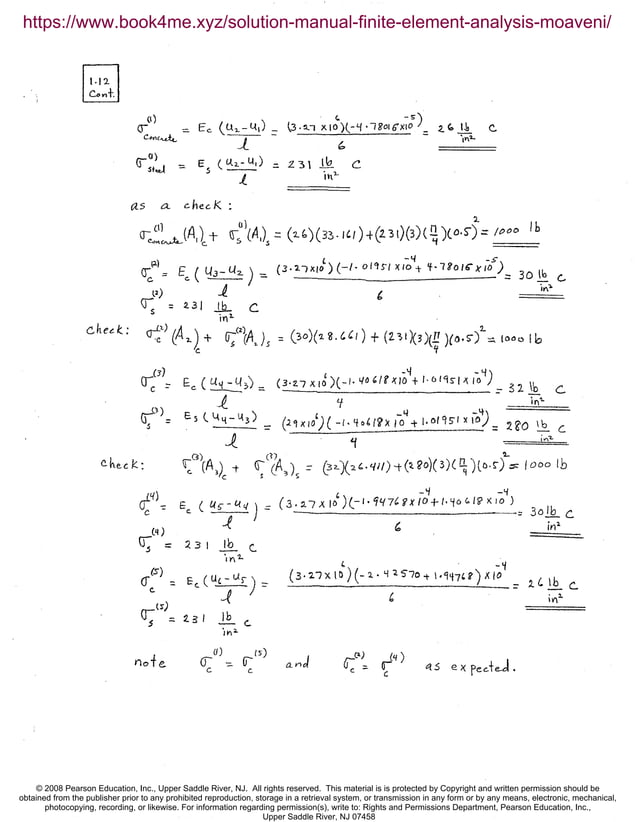Solution Manual for Finite Element Analysis 3rd edition– Saeed Moaveni ...