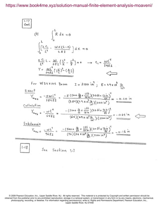 Solution Manual for Finite Element Analysis 3rd edition– Saeed Moaveni | PDF