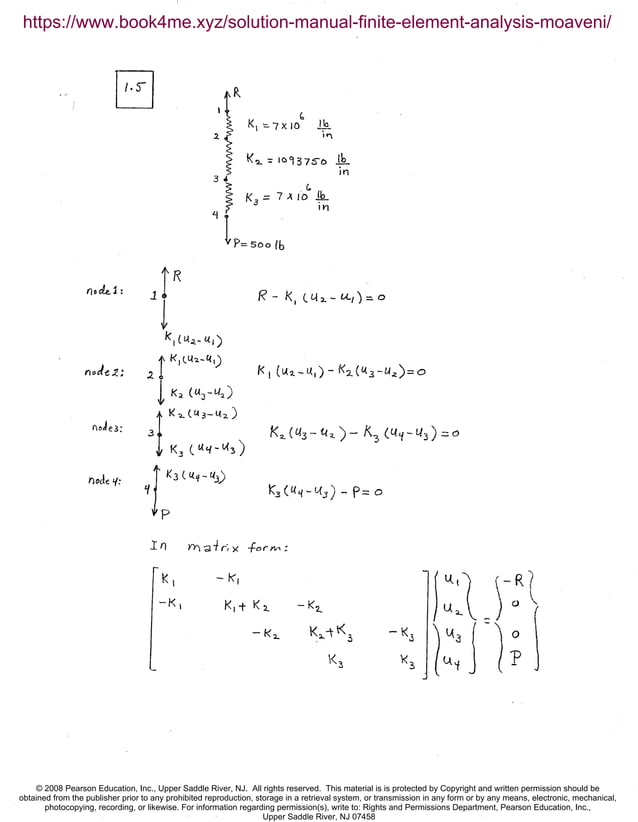Solution Manual for Finite Element Analysis 3rd edition– Saeed Moaveni ...