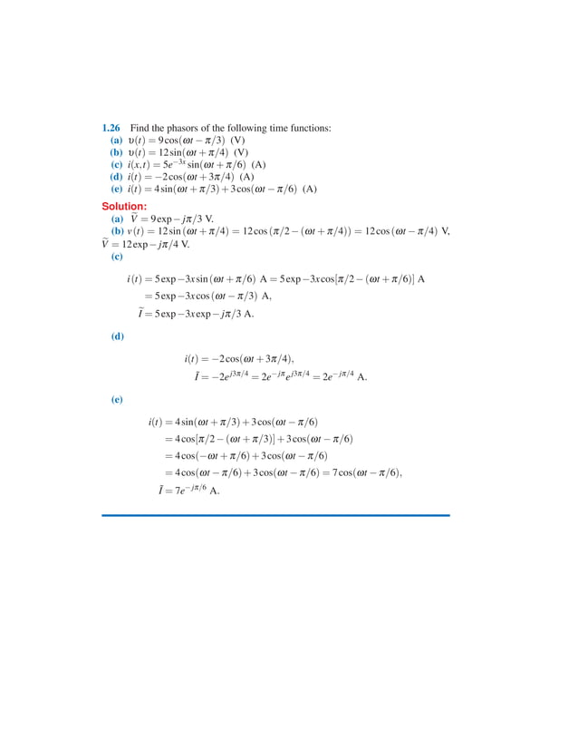 Solutions for Problems in Fundamentals of Applied Electromagnetics, 8th ...
