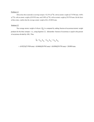 Solutions for Problems in Fundamentals of Materials Science and ...