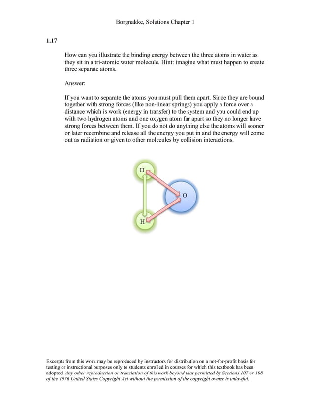 Solutions for Exercises in Fundamentals of Thermodynamics, 10th Edition ...