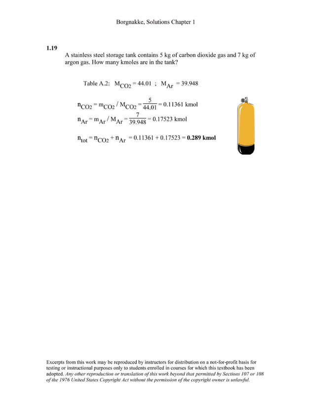 Solutions for Exercises in Fundamentals of Thermodynamics, 10th Edition ...