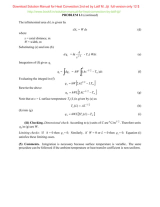 Solution Manual for Heat Convection second edition by Latif M. Jiji | PDF