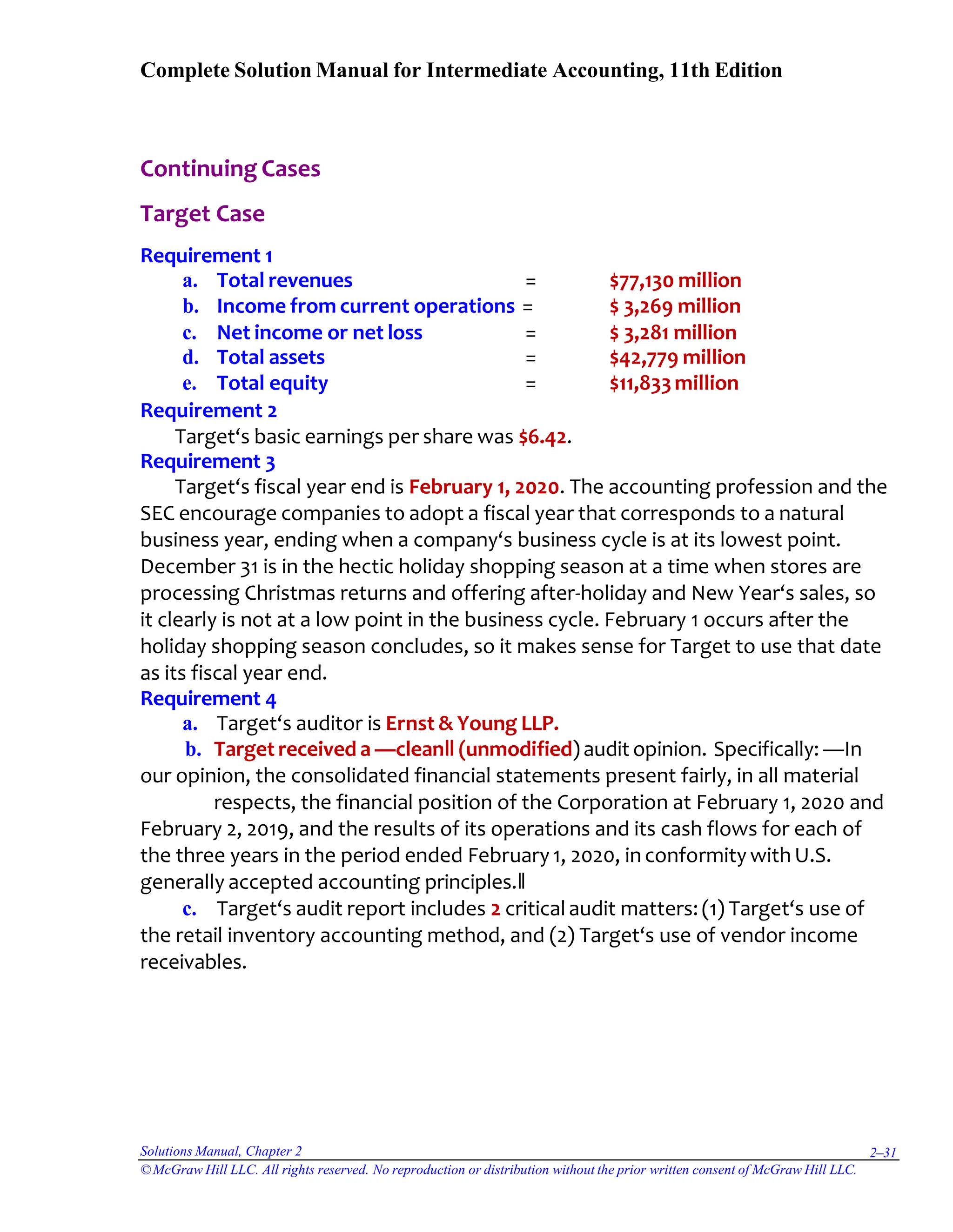 Solution Manual For Intermediate Accounting 11th Edition By David