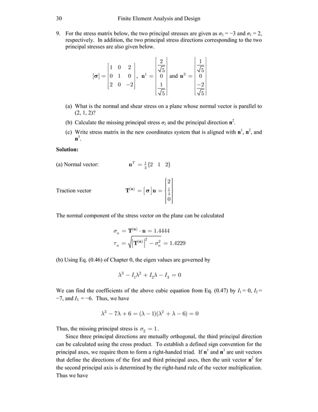 Solution manual for introduction to finite element analysis and design nam h. kim and bhavani v ...