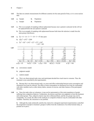 Solutions for Exercises: Introductory Statistics 9th Edition by Prem Mann | PDF