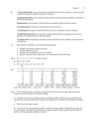 Solutions for Exercises: Introductory Statistics 9th Edition by Prem ...