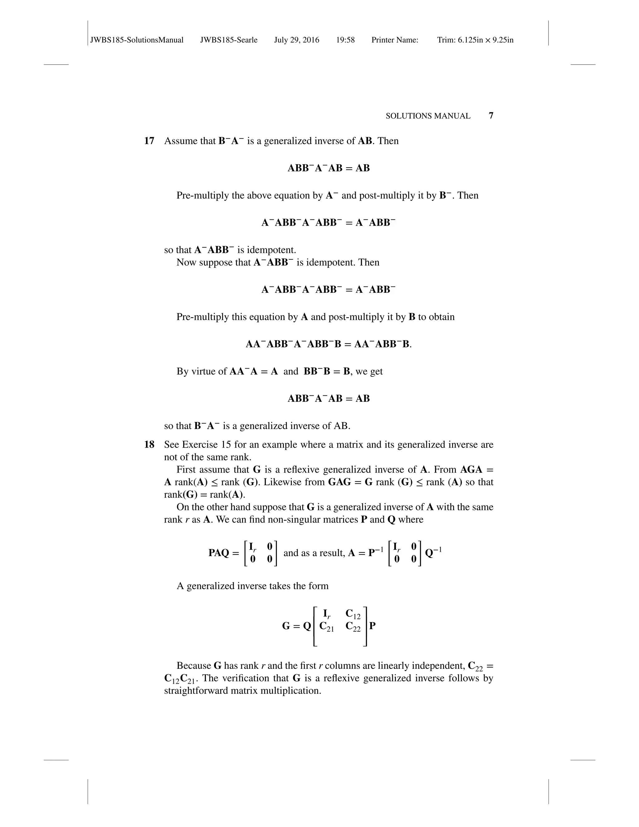 Solution Manual for Linear Models – Shayle Searle, Marvin Gruber | PDF