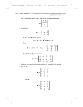 Solution Manual for Linear Models – Shayle Searle, Marvin Gruber | PDF