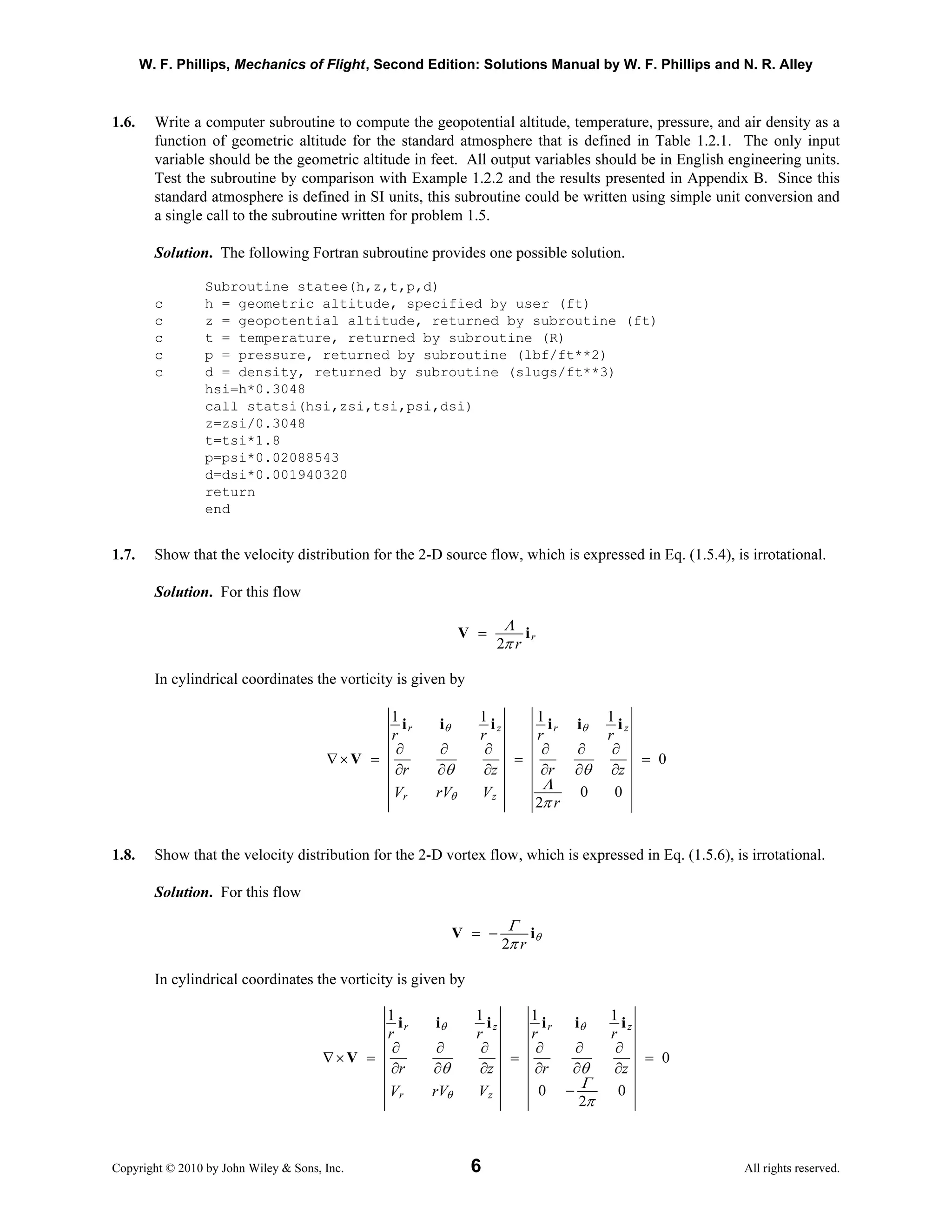 Solution Manual for Mechanics of Flight – Warren Phillips | PDF