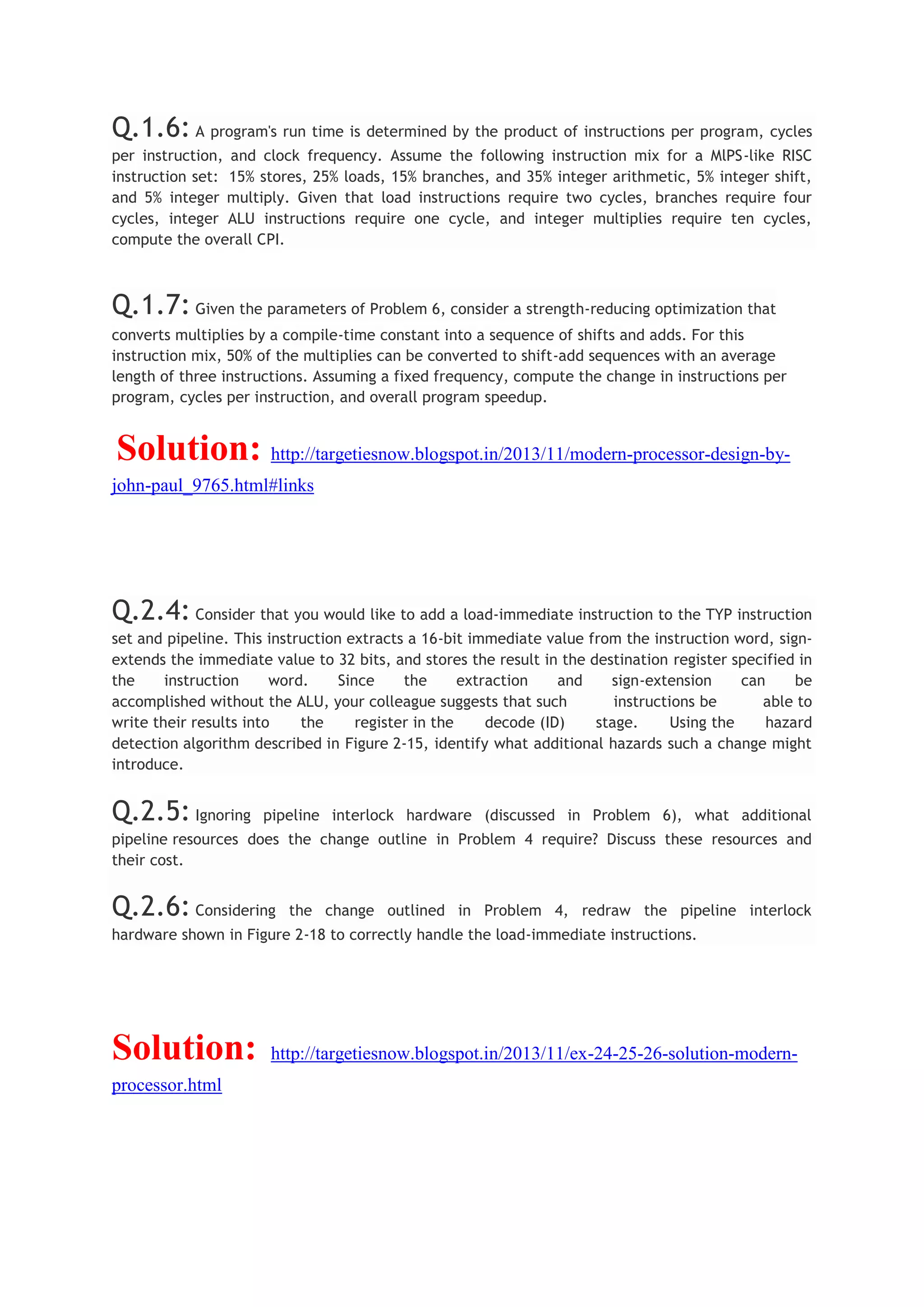 Solution manual for modern processor design by john paul shen and mikko h. lipasti | PDF ...