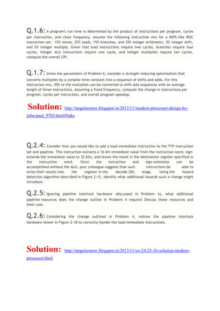 Solution manual for modern processor design by john paul shen and mikko h. lipasti | PDF ...