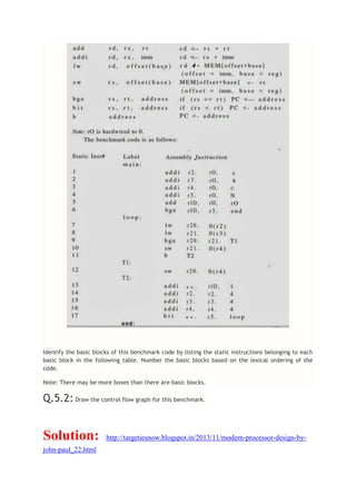 Solution manual for modern processor design by john paul shen and mikko ...