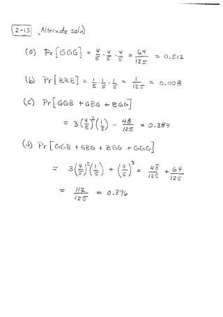 Solutions for Exercises in Probability and Random Processes, 2nd Edition by Therrien & Tummala | PDF