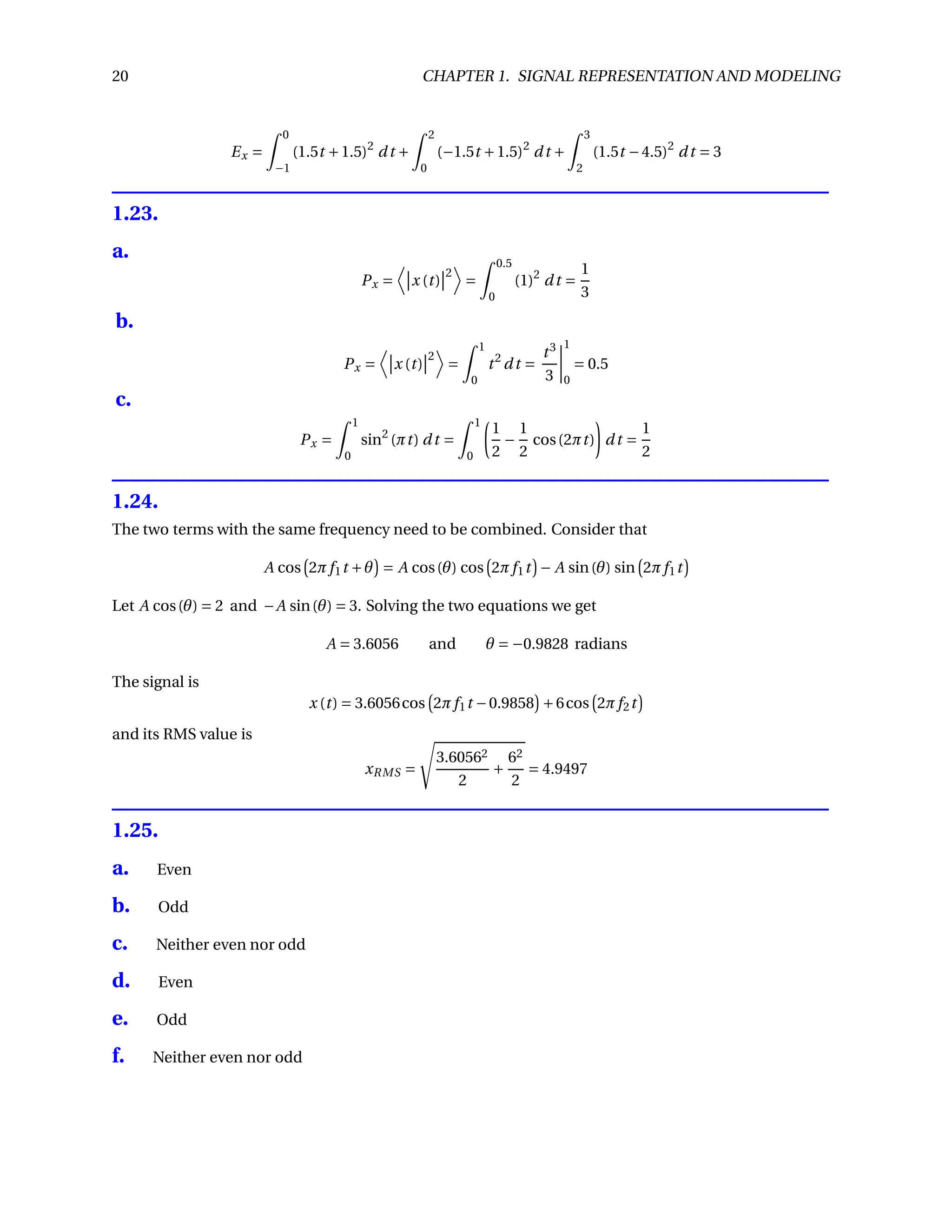 Solutions for Exercises in Signals and Systems by Oktay Alkin | PDF