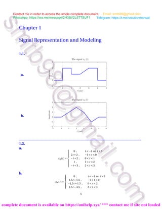 Solutions for Exercises in Signals and Systems by Oktay Alkin | PDF