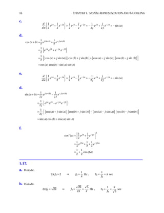 Solutions for Exercises in Signals and Systems by Oktay Alkin | PDF